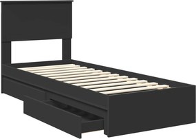 Postel s úložným prostorem Černá 75 x 190 cm Kompozitní dřevo 3410848