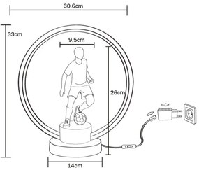 Zuma Line EX04F237U-1 - LED Stolní lampa PILKARZ LED/4W/5V černá/bílá