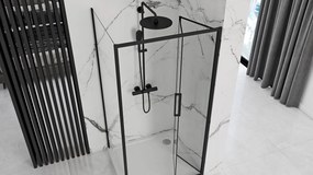 Rea Rapid Fold, sprchový kout se skládacími dveřmi 100x80cm, čiré sklo, černý profil, KPL-09904