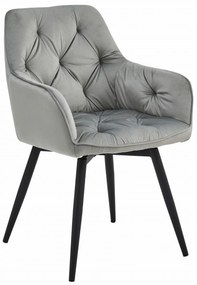 Otočné jídelní křeslo JORK360 VELVET, světle šedé