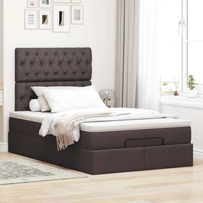 Osmanský rám postele s matrací tmavě šedá 120x200cm textil 3314082