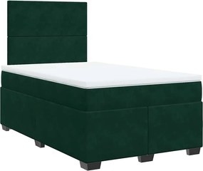 Box spring postel s matrací tmavě zelená 120x190 cm samet 3290855