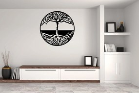 Lepy.cz Samolepka na zeď Strom života - Yin a Yang Velikost (šířka x výška): 70x70cm, Barevná varianta: Pastelová oranžová