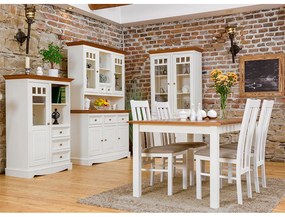Massive home | Bílý nástavec z masivu Belluno Elegante s bílou deskou