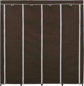 Šatní skříň se 4 přihrádkami hnědá 175 x 45 x 170 cm 282446