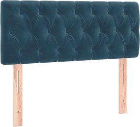 Box spring postel s matrací tmavě modrá 90x200 cm samet 3131121