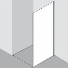 Boční stěna Plano Davos Plus stříbrné/sklo 80 x 200 cm