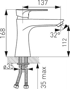 Ferro Algeo Square Umyvadlová stojánková baterie, chrom, 82003,0