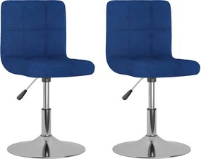 Otočné jídelní židle 2 ks modré textil 334213