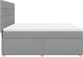 Box spring postel s matrací světle šedá 180 x 200 cm textil 3293659