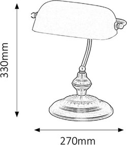 Rabalux BANK stolní lampa 60W/E27/IP20 - bronz
