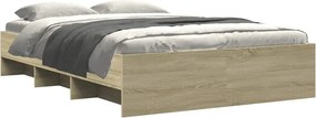 Rám postele bez matrace dub sonoma 120x190 cm kompozitní dřevo 3295697