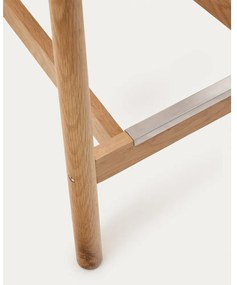 Barová židle z dubového dřeva v přírodní barvě (výška sedáku 65 cm) Yalia – Kave Home
