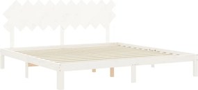 Postel bez matrace bílá 200 x 200 cm masivní borovice 3193747