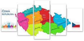 Obraz mapa Česká republika Velikost (šířka x výška): 100x50 cm