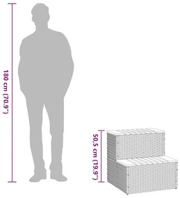 vidaXL Obruby k vířivce béžová 50x50x50,5 cm polyratan a akáciové