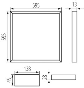 Kanlux 26778 - LED Podhledový rám AVAR LED/32W/230V 4000K UGR<19 59,5x59,5 cm