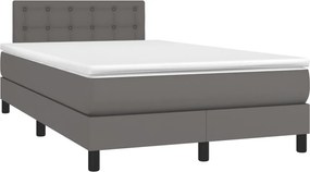 Box spring postel s matrací šedá 120x190 cm umělá kůže 3269823