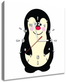 Gario Obraz s hodinami Tučňák Rozměry: 40 x 40 cm