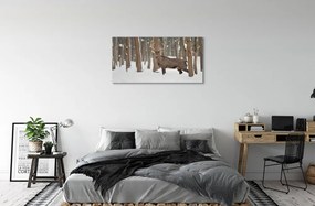 Obrazy na plátně Jelen zimní les 125x50 cm