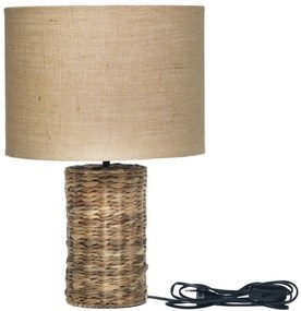 Stolní lampa s pletenou základnou a lněným stínidlem Pipp - 26*50 cm/ E27