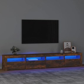 TV skříňka s LED osvětlením kouřový dub 240x35x40 cm 3152767