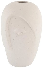 Krémová keramická váza (výška 19,5 cm) Face – House Nordic