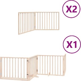Zábrana pro psy s dvířky skládací 8 panelů 640 cm topol 3155554