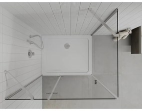 Mexen Roma sprchový kout s otočnými dveřmi 90 x 100 cm, Průhledné, Chromovaná + sprchová vanička Flat - 854-090-100-01-00-4010