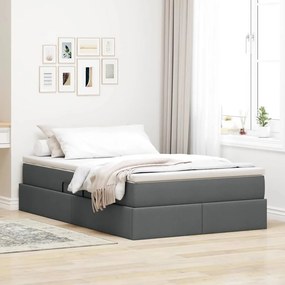 Postel s úložným prostorem a matrací Tmavě šedá 120 x 200 cm 3370219