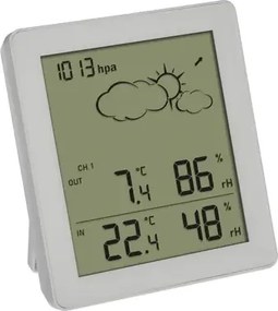 TFA 35.1168.02 CLEAR bílá / Meteostanice / s předpovědí počasí / dosah