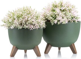 Květináč ROSA LINEA Eco Wood 29,2x18,3 cm zelený