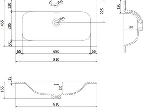 Mexen Rivel, koupelnová skříňka 80 cm s umyvadlem Vela, 1 zásuvka, drážkovaná, šedá matná/bílá matná, 91A20-08023-1-BF62-W23M01