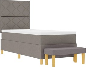 Postel s boxspringem s čelo Taupe 200 x 80 cm textil 3344335