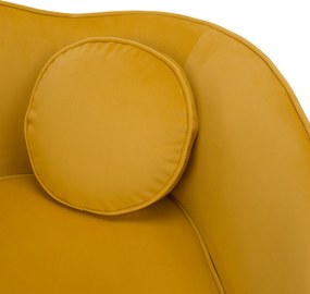 Designové křeslo, žlutá Velvet látka/gold chrom zlatá, EZIO