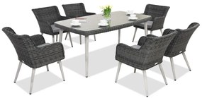 Exkluzivní technorattanový jídelní set Cordoba antracit od společnosti Garden Point pro 6 osob