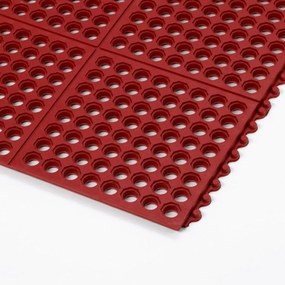 Červená gumová kuchyňská rohož Cushion Easy Red - 91 x 91 x 1,9 cm