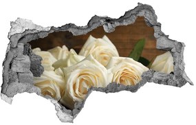 Wallmuralia Samolepící díra nálepka Bílé růže 95x73 cm