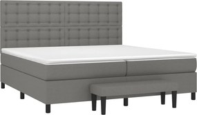 Box spring postel s matrací tmavě šedá 200x200 cm textil 3136942