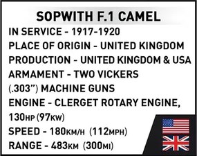 COBI Stavebnice Sopwith F.1 Camel / Great War / 2999 / 1:32 / 186 kost