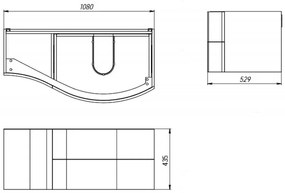 Kingsbath Vanessa Red 110 koupelnová skříňka s umyvadlem Orientace: Levá