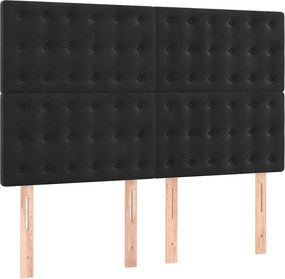 Čelo postele černé 144x5x118/128 cm sametové 3116816