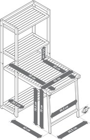 Tchibo - Balkónová jídelní souprava »Lenja« s regálem - barva: hnědá