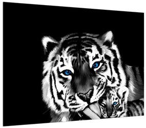 Obraz tygra s mládětem (70x50 cm)