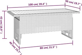 vidaXL Zahradní stůl 100x50x43/63 cm masivní akácie a polyratan [362188] Barva: Černá