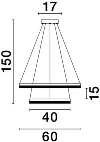 LED lustr Adria 2 černé