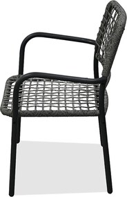 Balkónový set ROMIRA 1+2 - šedý polyratan / šedá kovová konstrukce