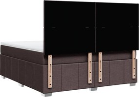 Box spring postel s matrací tmavě hnědá 180x200 cm textil 3291743