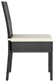 Zahradní jídelní židle 2 ks polyratan černé,  317166