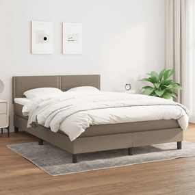 Box spring postel s matrací taupe 140x190 cm textil,  3139973